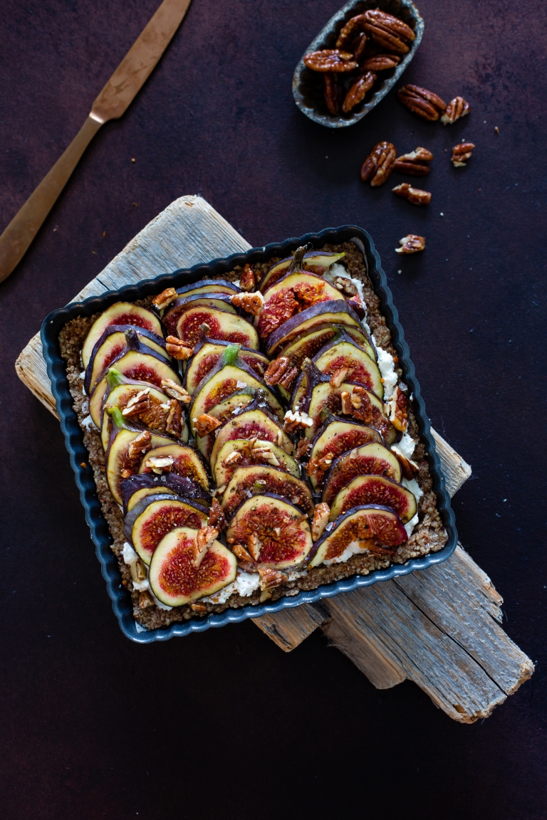 Viikuna-vuohenjuustopiirakka - Haarukkavatkain